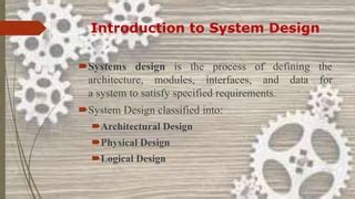 System Analysis And Design Logical Design PPTX