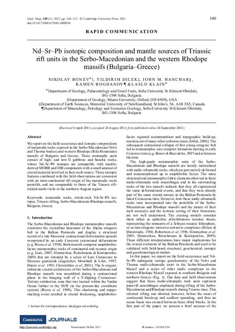 Pdf Ndsrpb Isotopic Composition And Mantle Sources Of Triassic Rift