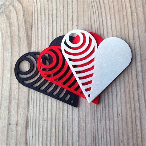 Colorful 3d Printed Heart Pendants
