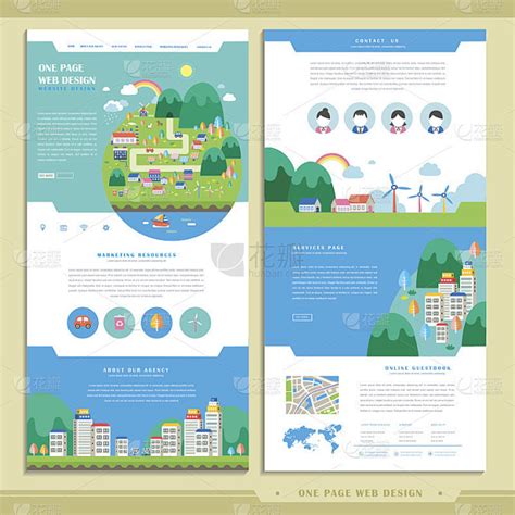 可爱的一页网页设计素材 花瓣网