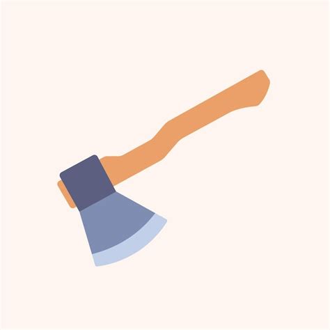 Premium Vector An Axe With A Brown Handle