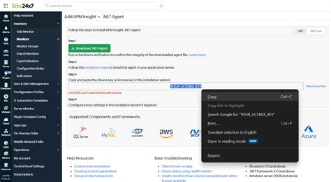 Installing Net Agent Online Help Site X