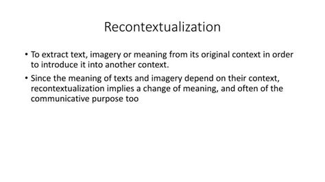 Ppt Recontextualization Powerpoint Presentation Free Download Id