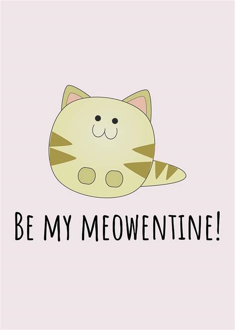 Cute Cat Valentine Card Cat Lover Card Adorable Cat Valentines Day