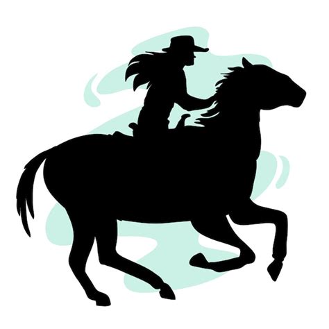 Free Vector Hand Drawn Cowgirl Silhouette
