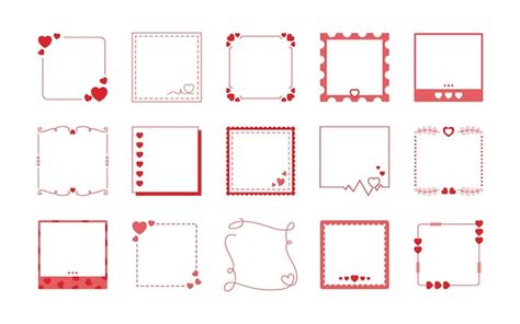 Premium Vector Set Of Border Love Vector Element