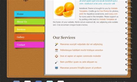 Notebook Html Template Html Templates Free Website Templates Inside