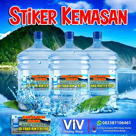 Stiker Galon Ukuran Custem Sesuai Kebutuhan