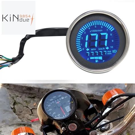 Universal Motorcycle Digital Speedometer Retro Lcd Odometer Cafe Racer Tachometer Indicator