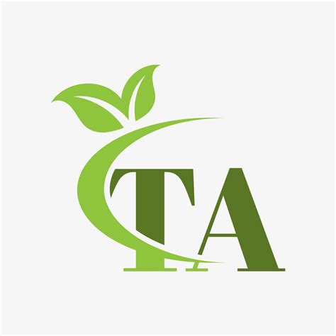 TA Letter Logo With Swoosh Leaves Icon Vector Pro Vector 16836388