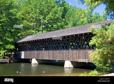 The Stone Mountain Covered Bridge At Stone Mountain Park Georgia Stock