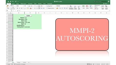 Mmpi 2 Autoscoring Template Minnesota Multiphasic Personality Inventory