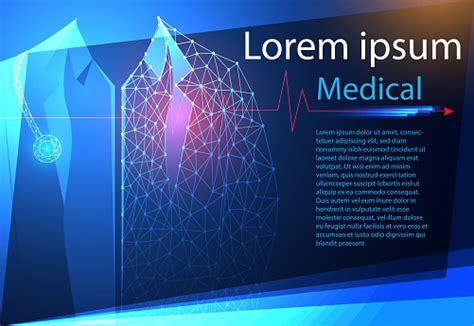 추상 건강 의학 구성 의사 디지털 기술 개념 현대 의료 기술 치료 의학에 안녕 기술 미래 파란색 배경 서식 파일 웹 디자인 또는 프레 젠 테이 션 개념에 대한 스톡 벡터