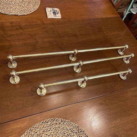 Antique Style Brass Pot Rack Vintage Handmade Pot Rack Rustic Wall Mou