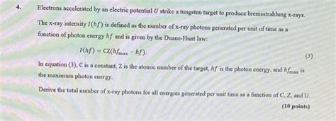 Electrons Accelerated By An Electric Potential U