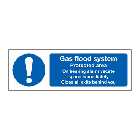 Gas Flood System Protected Area Marine Sign British Safety Signs