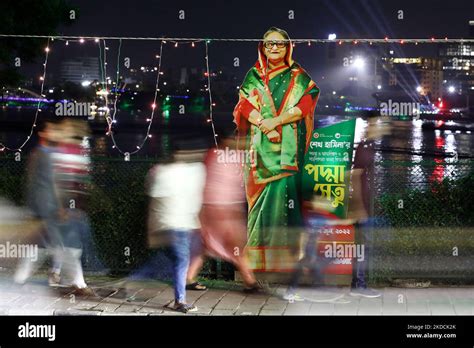 A Poster Of Bangladeshi Prime Minister Sheikh Hasina Appears On A
