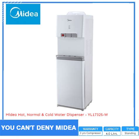 Midea Hot Normal And Cold Water Dispenser Yl1732s W Np