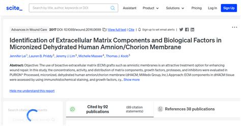 Identification Of Extracellular Matrix Components And Biological