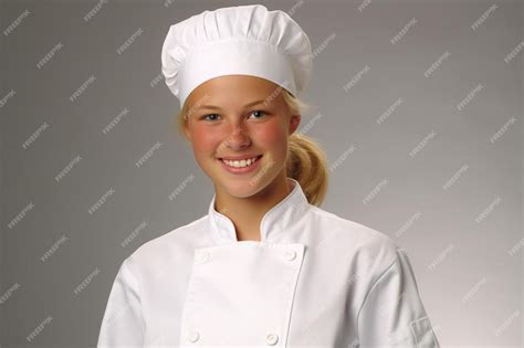 Premium Photo A Girl Wearing A Chef Hat And A White Uniform