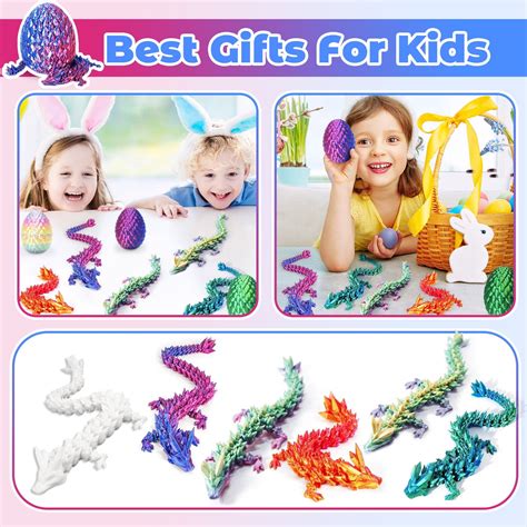 6pack 3d Printed Easter Dragon Eggs Easter Basket Stuffers Mini