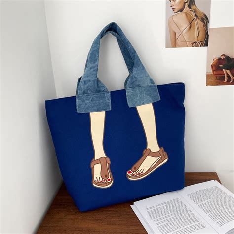 กระเป๋าสะพายไหล่ลําลอง ผ้ายีน ขนาดใหญ่ จุของได้เยอะ เข้ากับทุกการแต่งกาย สไตล์เกาหลี สําหรับสตรี