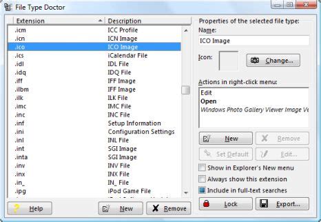 Windows File Types Open Edit Actions Associations Advanced