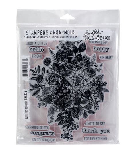 Stampers Anonymous Tim Holtz Cling Mount Rubber Stamp Glorious Bouquet