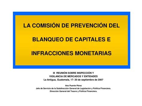 PPT LA COMISIÓN DE PREVENCIÓN DEL BLANQUEO DE CAPITALES E