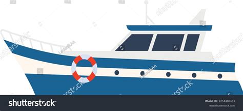 Small Ferry Boat Icon Coast Color Stock Vector Royalty Free
