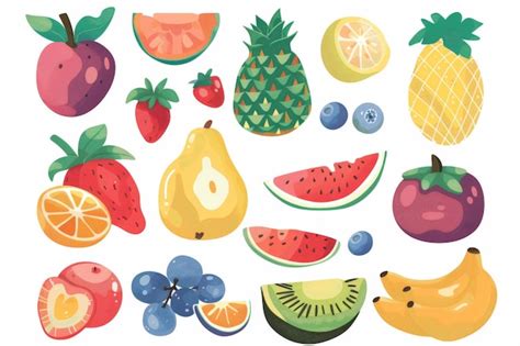 Fruit Illustrations For Health And Wellness Premium Ai Generated Image