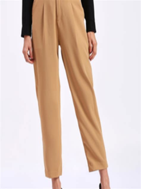 Buy Fithub Women Tapered Fit High Rise Pleated Trousers Trousers For