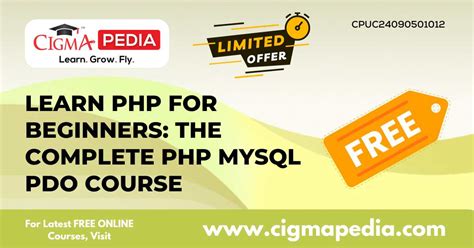 Learn PHP For Beginners The Complete PHP MySQL PDO Course Free Udemy Course CIGMA Pedia