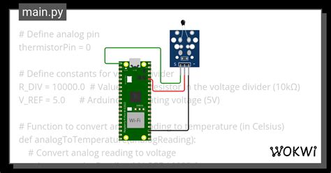 Interfacing Ntc Sensor Using Raspberry Pi Pico W Copy Wokwi Esp32 Stm32 Arduino Simulator
