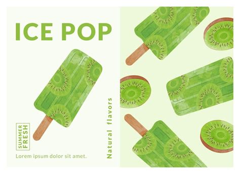 Premium Vector Ice Pops Packaging Design Templates Watercolour Style