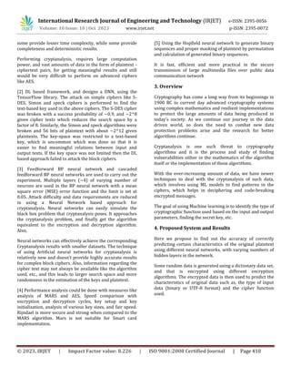 Cryptanalysis Of Cipher Texts Using Artificial Neural Networks A Comparative Study Pdf