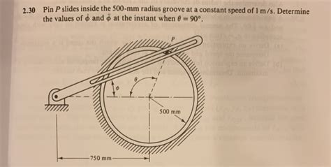 solved 30 pin p slides inside the 500 mm radius groove at a