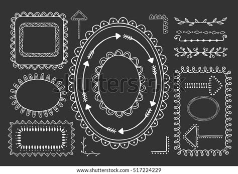 Set Hand Drawn Frames Borders Dividers Stock Vector Royalty Free 517224229 Shutterstock