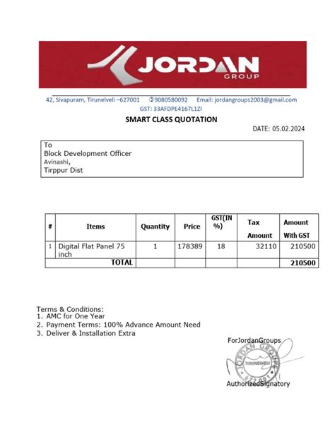 Jordan Groups Smart Class Quotation05022024 Avanish Pdf