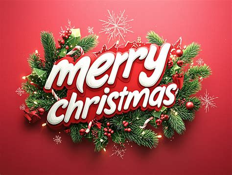 메리 크리스마스 3d 텍스트 효과 편집 가능 빨간색 배경 배경 파티 배경 일러스트 및 사진 무료 다운로드 Pngtree