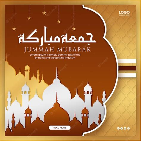 Premium Psd Jummah Mubarak Arabic Calligraphy Social Media Post