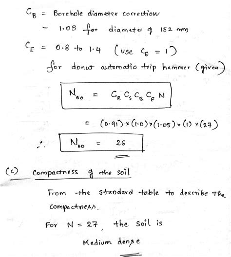 Solved The Blow Counts For An Spt Test At A Depth Of 6m In A