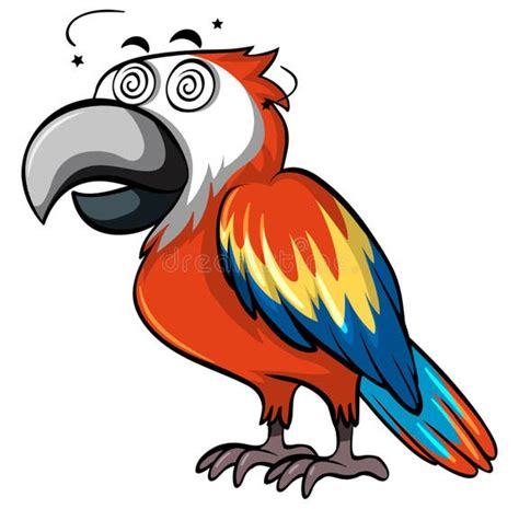 Loro Rojo Con Cara Mareada Ilustración Del Vector Ilustración De Gesto