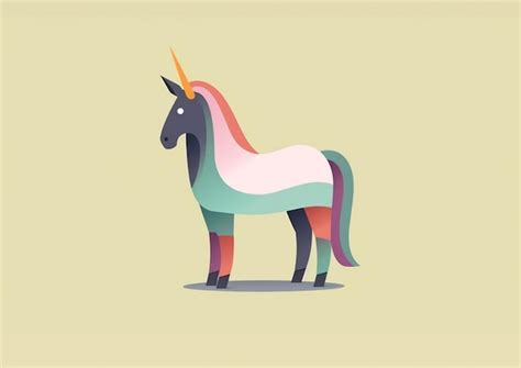 Premium Ai Image Illustration Of A Unicorn With A Rainbow Mane And A Horn Generative Ai