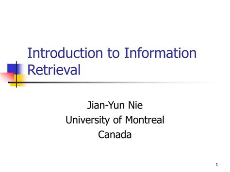 Ppt Introduction To Information Retrieval Powerpoint Presentation