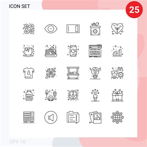 25 User Interface Line Pack Of Modern Signs And Symbols Of Bio Scales