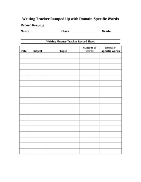 Data Record Sheet PDF