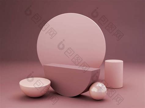 具有讲台和抽象背景的最小场景几何形状面色 包图企业站