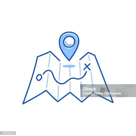 위치지도 핀 Gps 낙서 손으로 그린 스케치 낙서 스타일 위치 지도 파란색 펜 선 획 격리 요소입니다 네비게이션 방향 탐지기