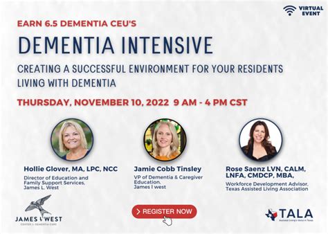 Need 6 5 Dementia Ceus Register For The Tala And James L West Dementia